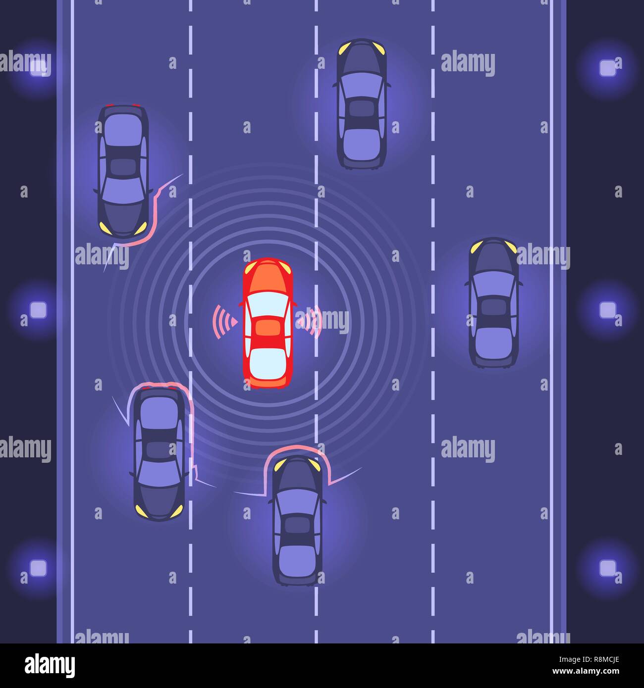 Self driving car line Stock Vector Images - Alamy