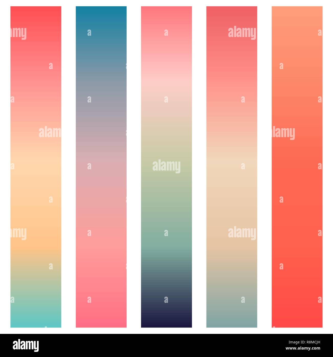 New 2019 year coral color trend gradients set isolated on white ...