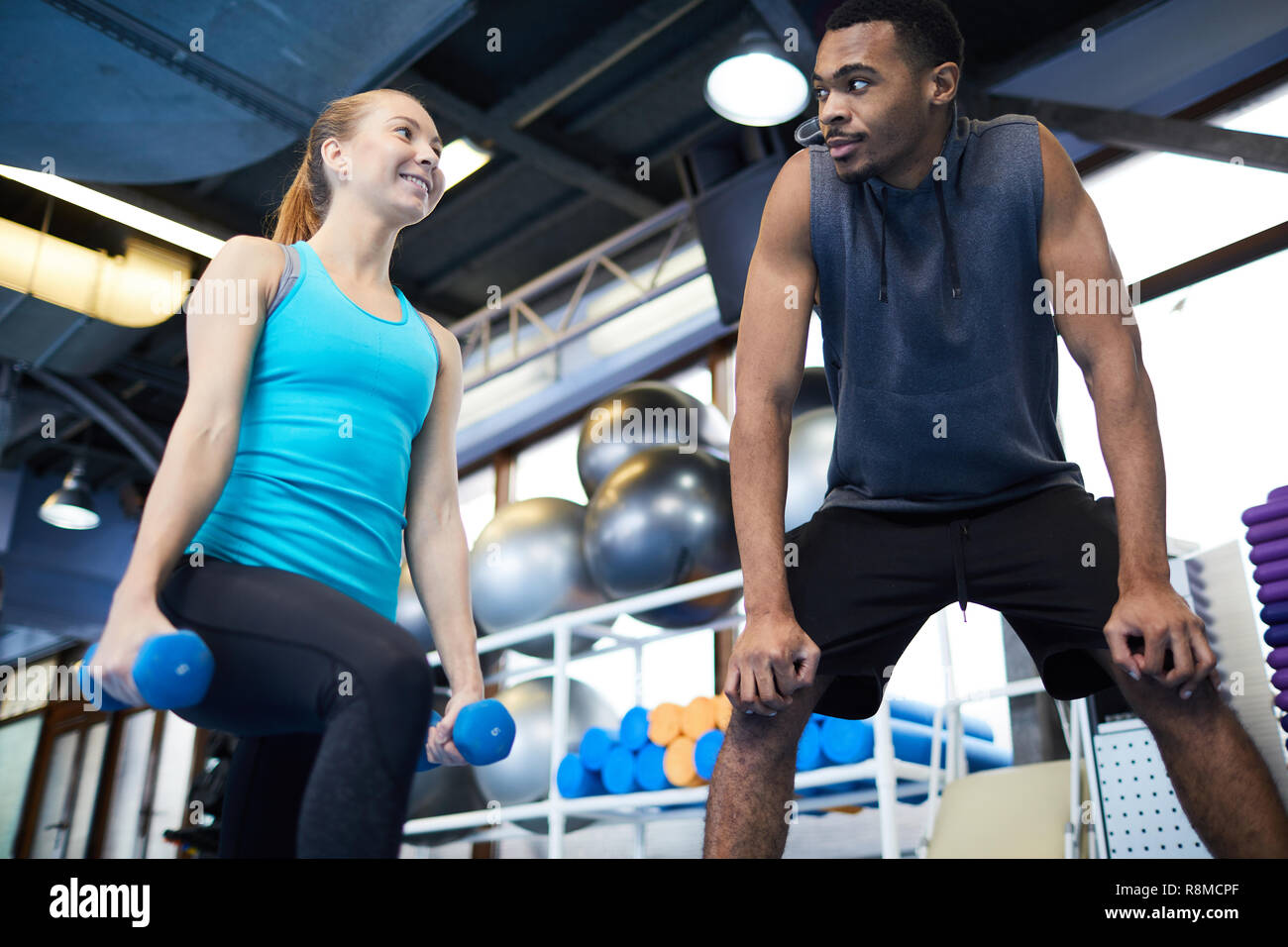 Training with instructor Stock Photo - Alamy