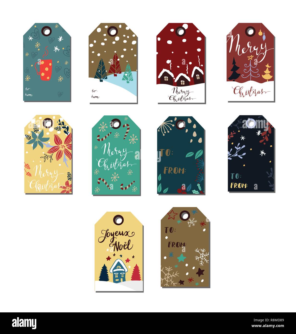Christmas tags cute collection Stock Vector Image & Art - Alamy