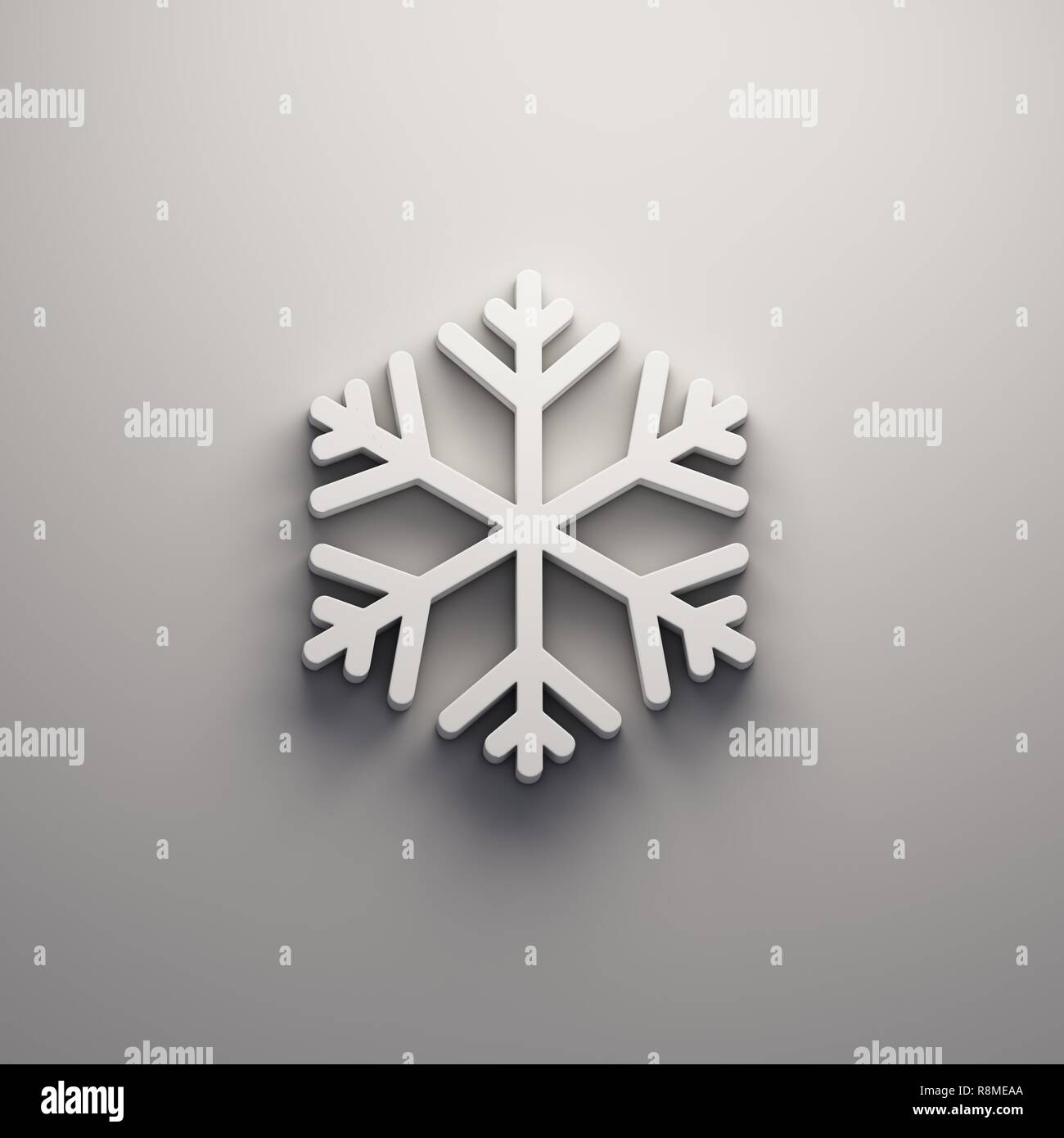 Snowflake in White Background. 3D Render illustration Stock Photo - Alamy