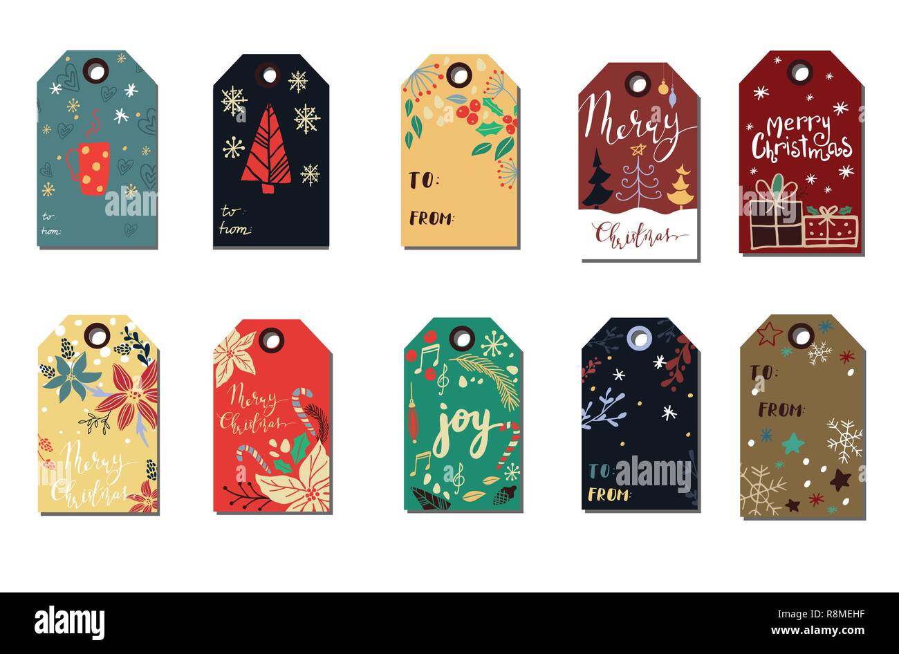 Christmas tags cute collection Stock Vector Image & Art - Alamy