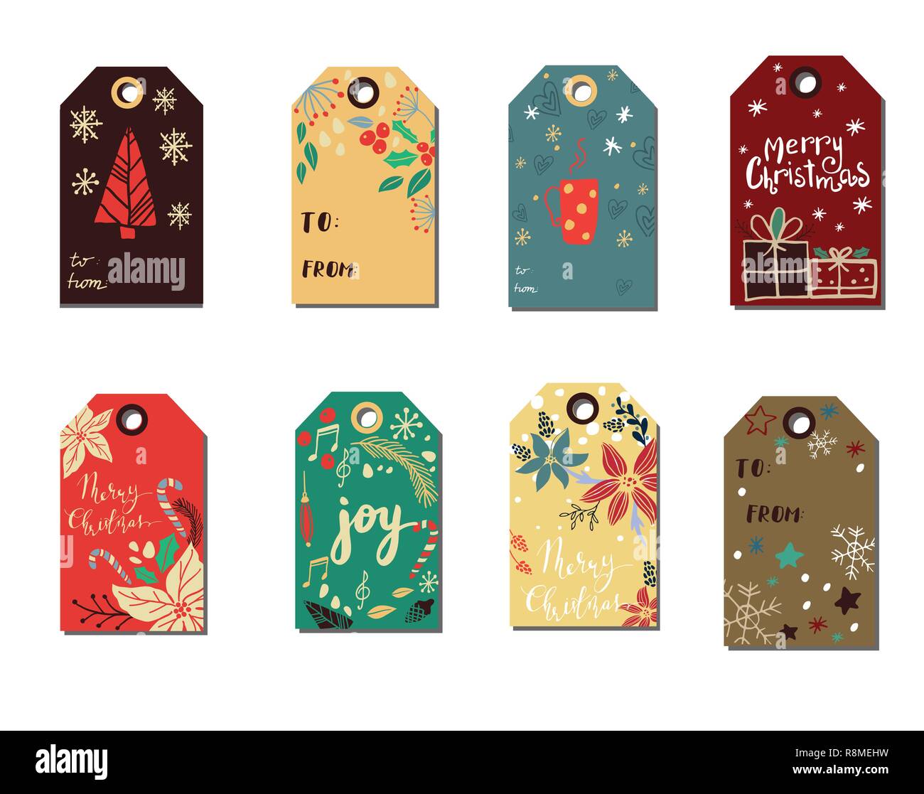 Christmas tags cute collection Stock Vector Image & Art - Alamy