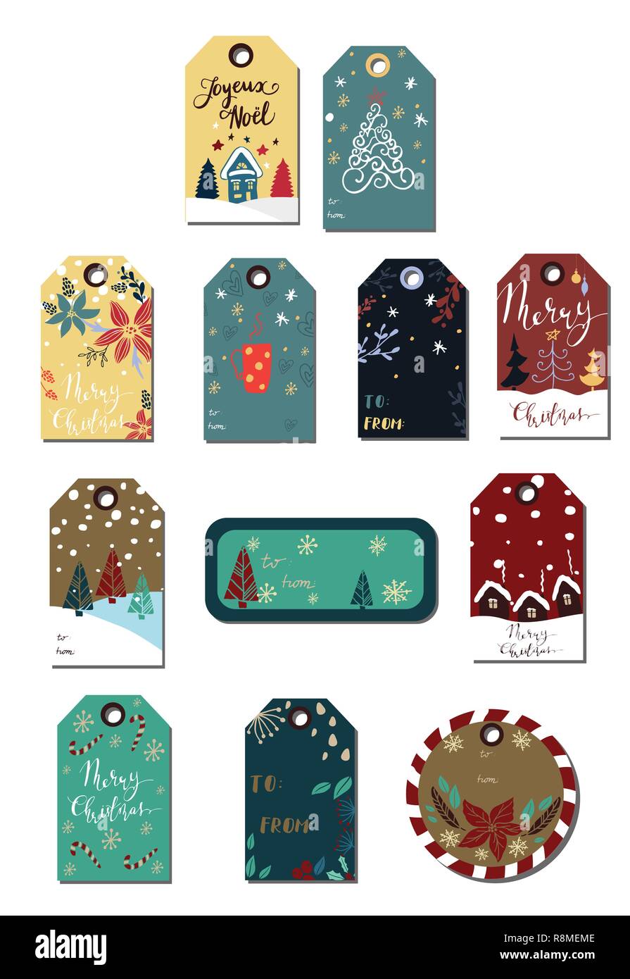 Christmas tags cute collection Stock Vector Image & Art - Alamy
