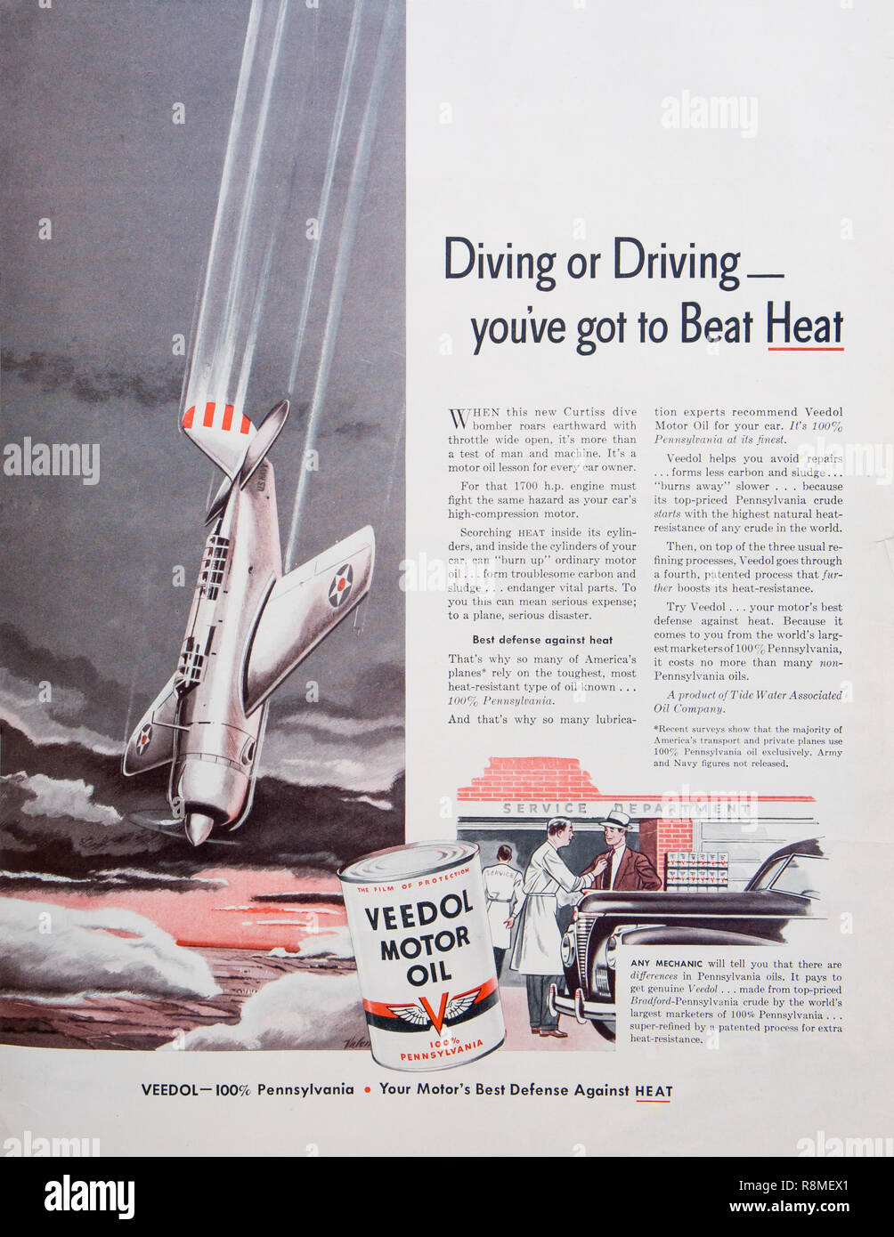 American World War II magazine ad of an oil company product used in ...