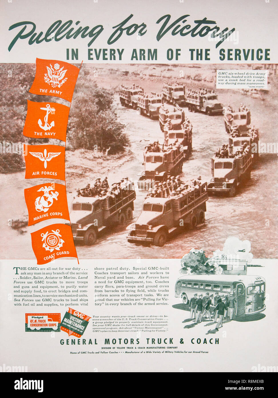 Magazine advertising by General Motors highlighting its contributions ...