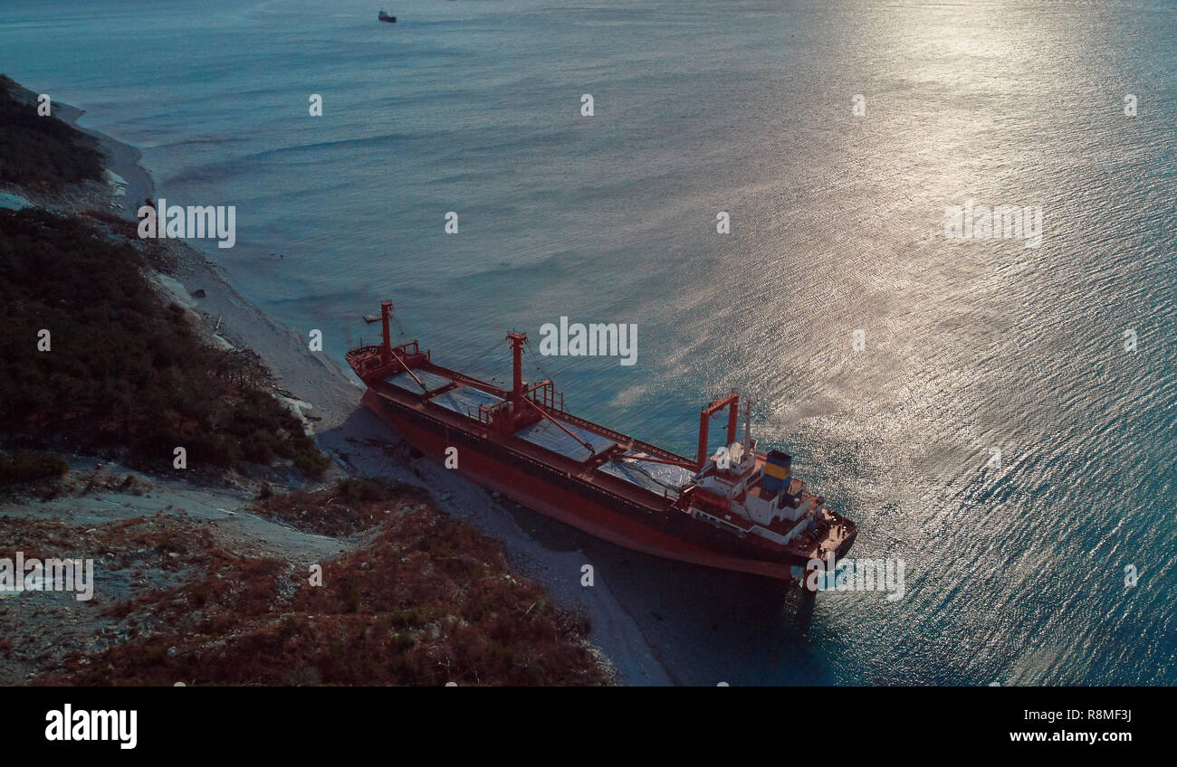 cargo ship stranded Stock Photo - Alamy