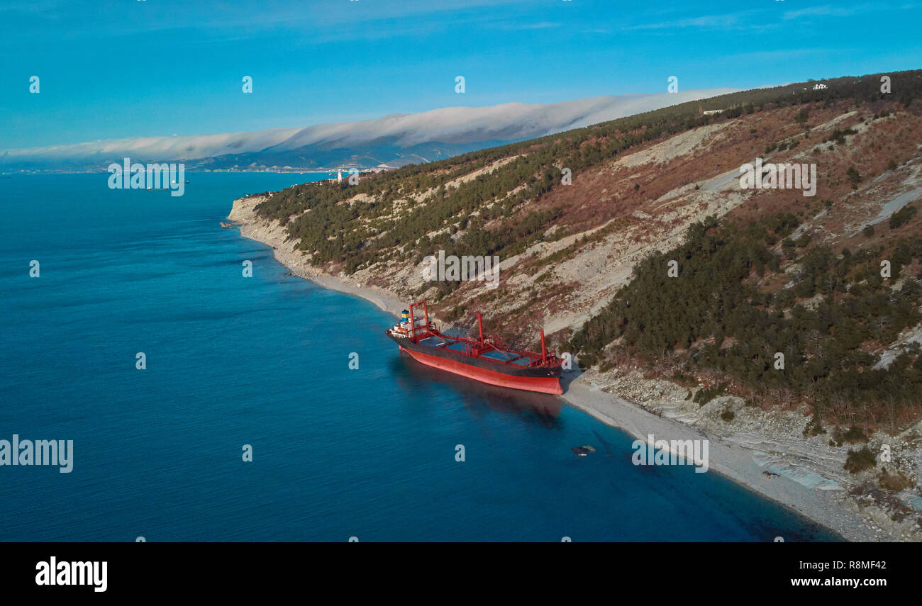 cargo ship stranded Stock Photo - Alamy