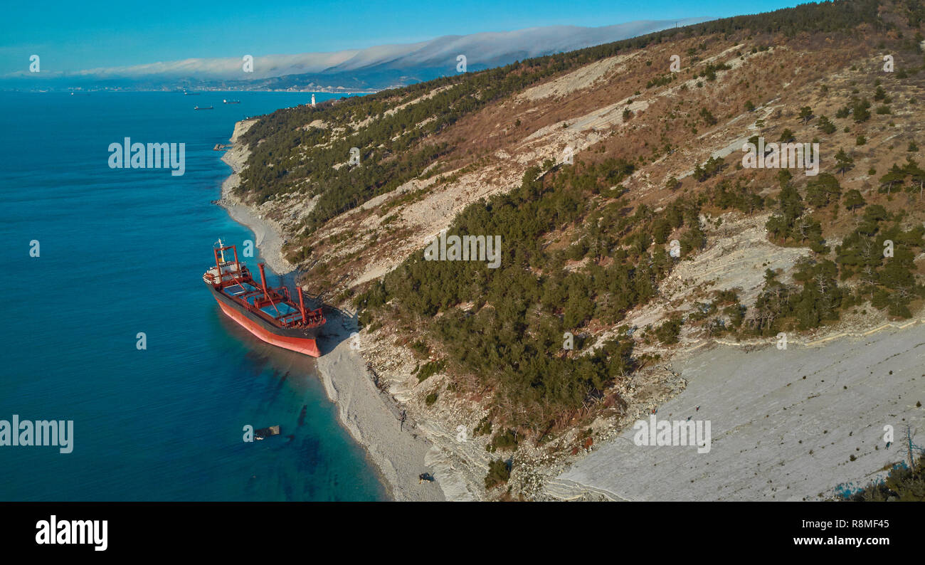 cargo ship stranded Stock Photo - Alamy