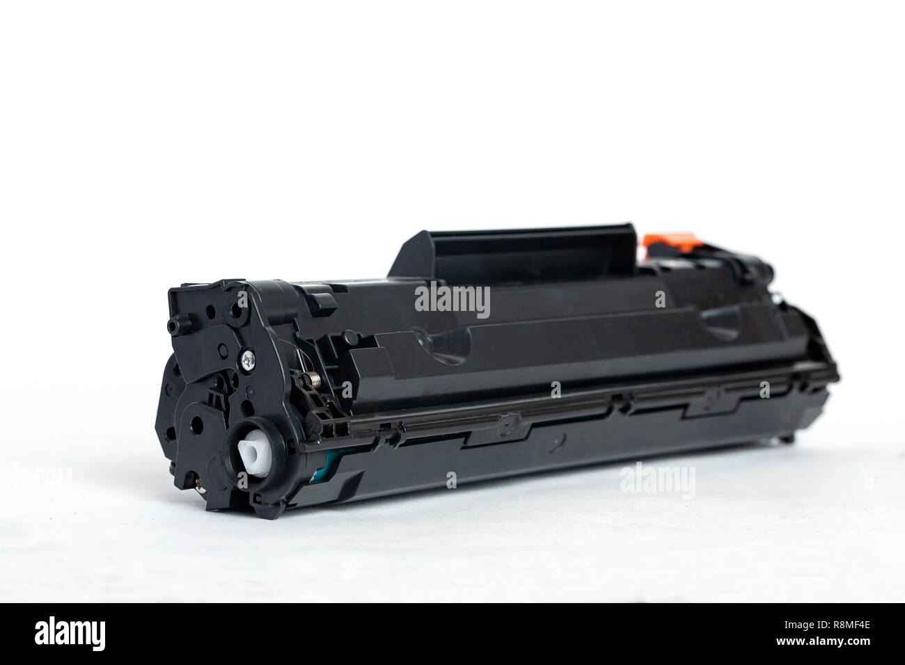 Used cartridge for laser printer isolated on white background Stock ...