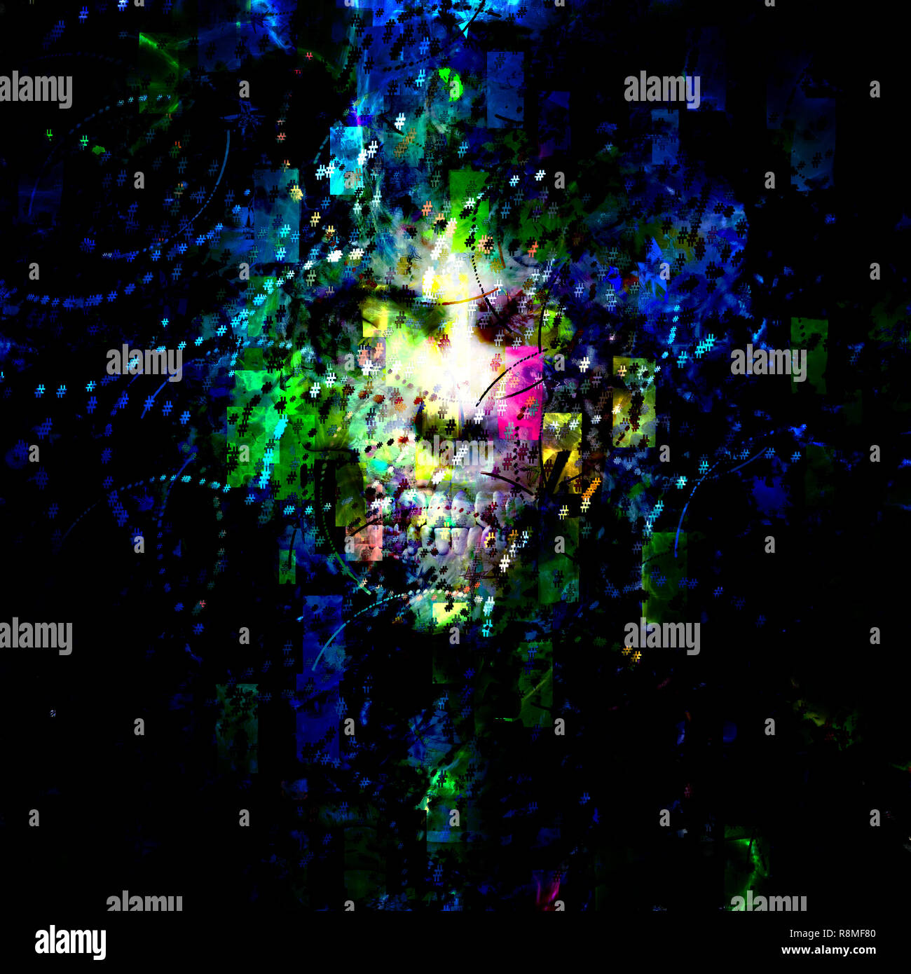 Skull Design with abstract symbols Stock Photo - Alamy