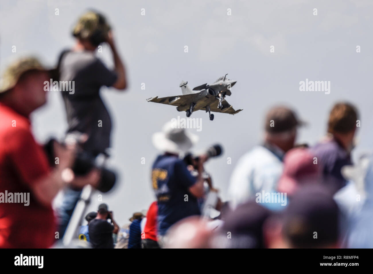French Navy jet fighter plane landing at Royal International Air Tattoo ...