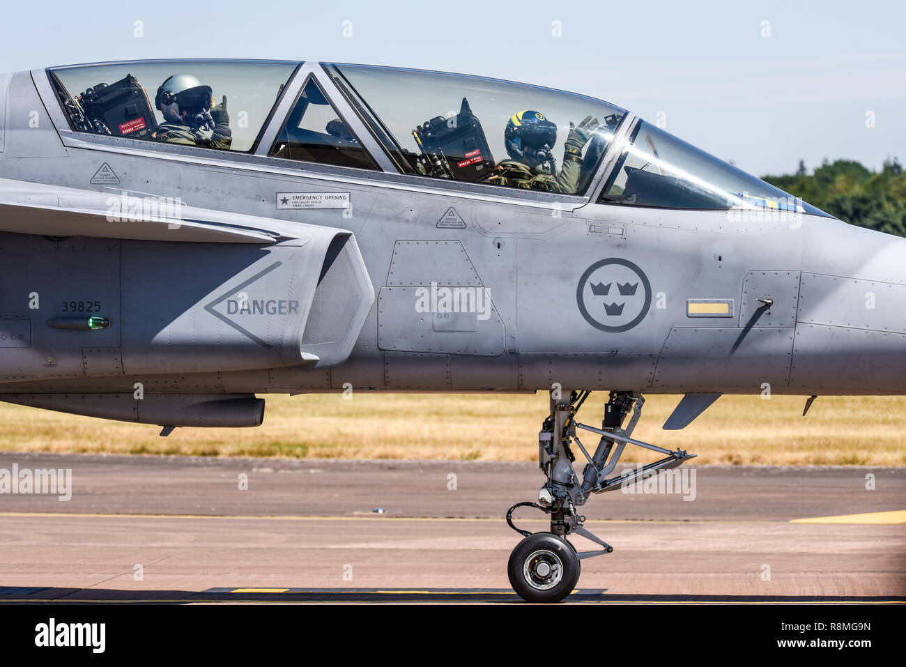 Pilots of a Swedish Air Force Saab JAS 39 Gripen jet plane at Royal ...