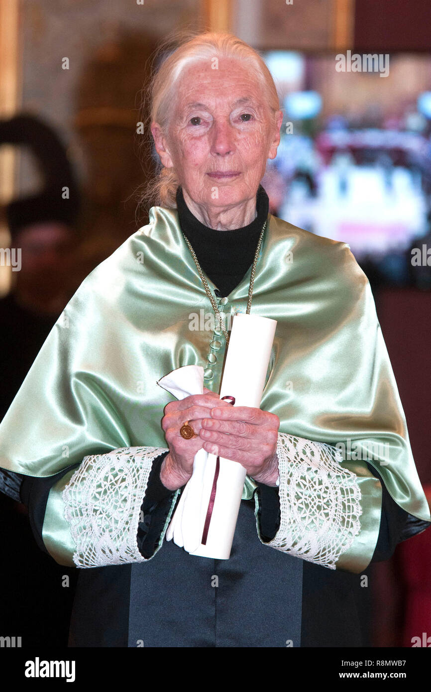 Madrid, Spain. 15th Dec, 2018. Jane Goodall received an honorary ...