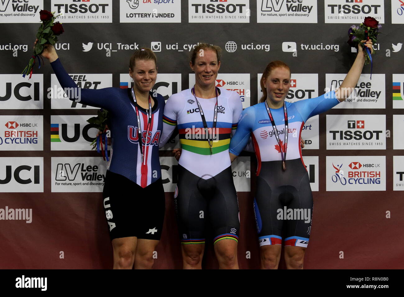 London, UK. 15th Dec, 2018. Kirsten WILD (NED), Jennifer VALENTE (USA ...