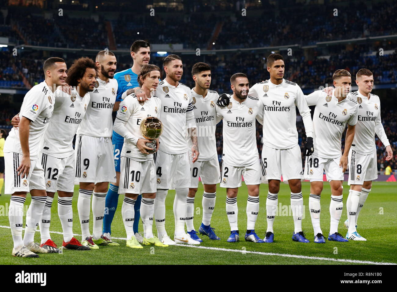 Madrid, Spain. 15th Dec, 2018. Real Madrid team group (Real) Football ...