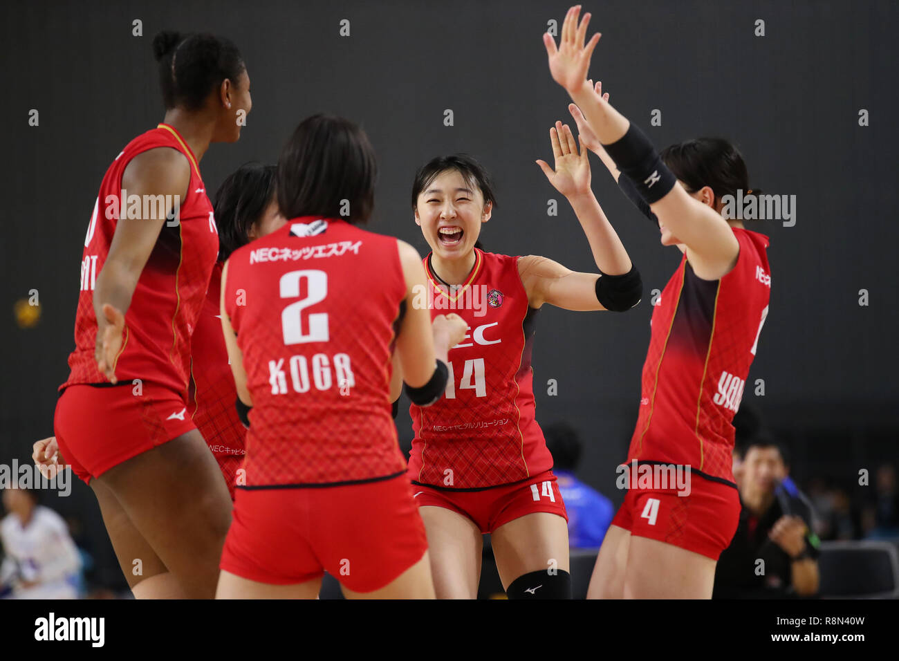 Musashino Forest Sport Plaza, Tokyo, Japan. 15th Dec, 2018. NEC Red Rockets team group, DECEMBER ...