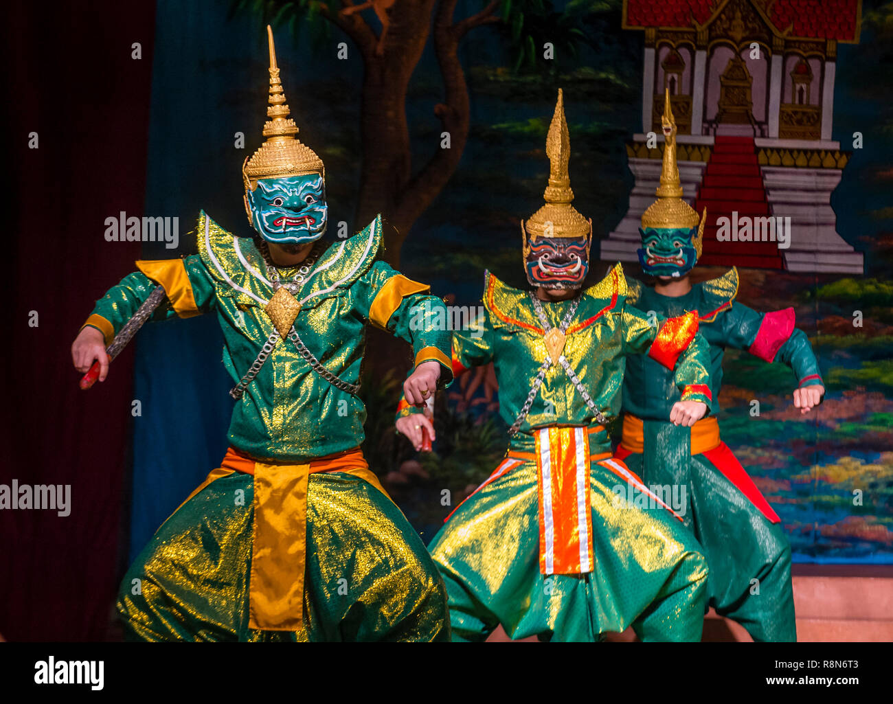 Laotian dancers perform in the Royal Ballet Theatre in Luang Prabang ...