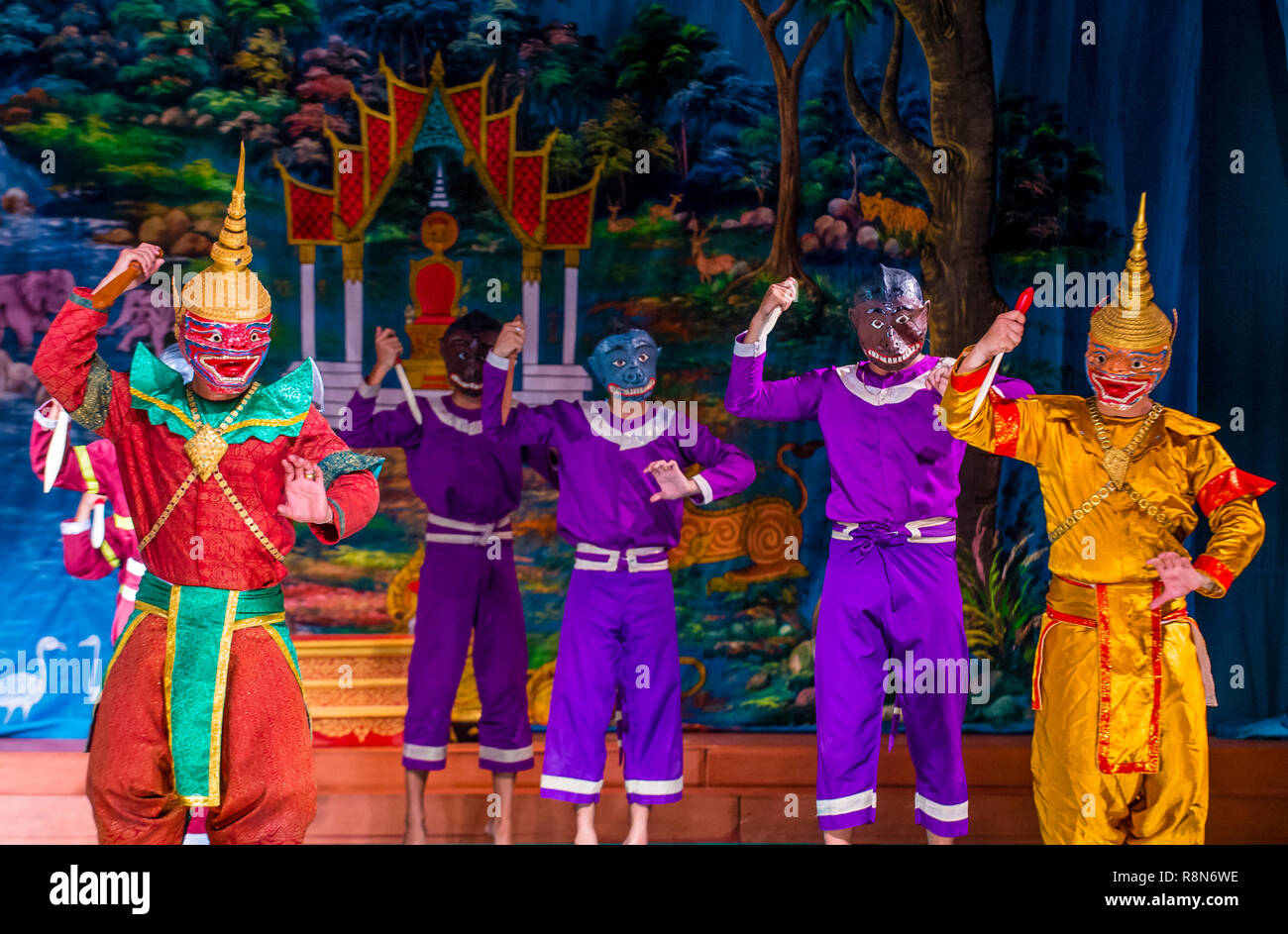 Laotian dancers perform in the Royal Ballet Theatre in Luang Prabang ...