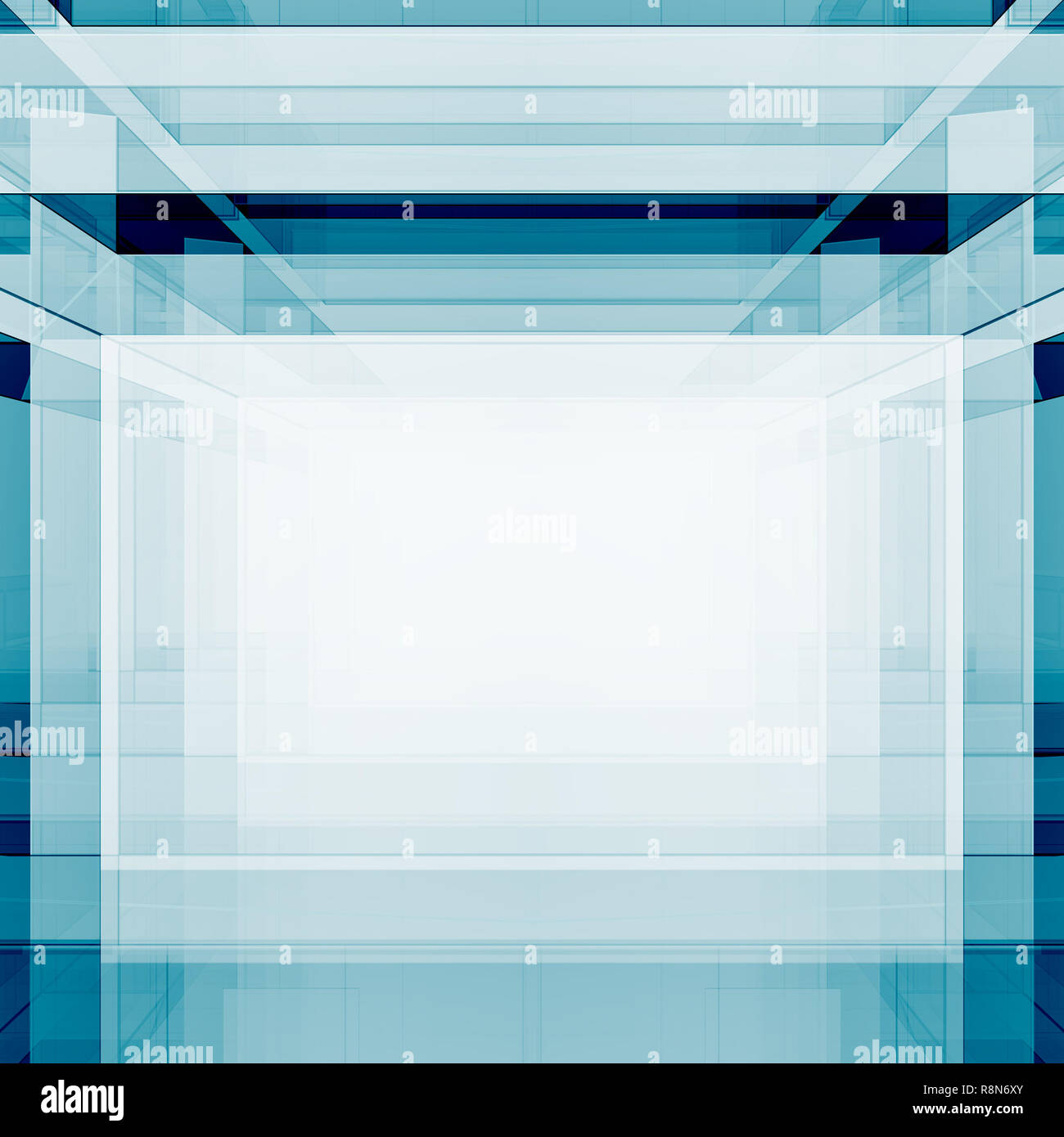 Blue transparent technology concept architecture. 3d rendering Stock ...