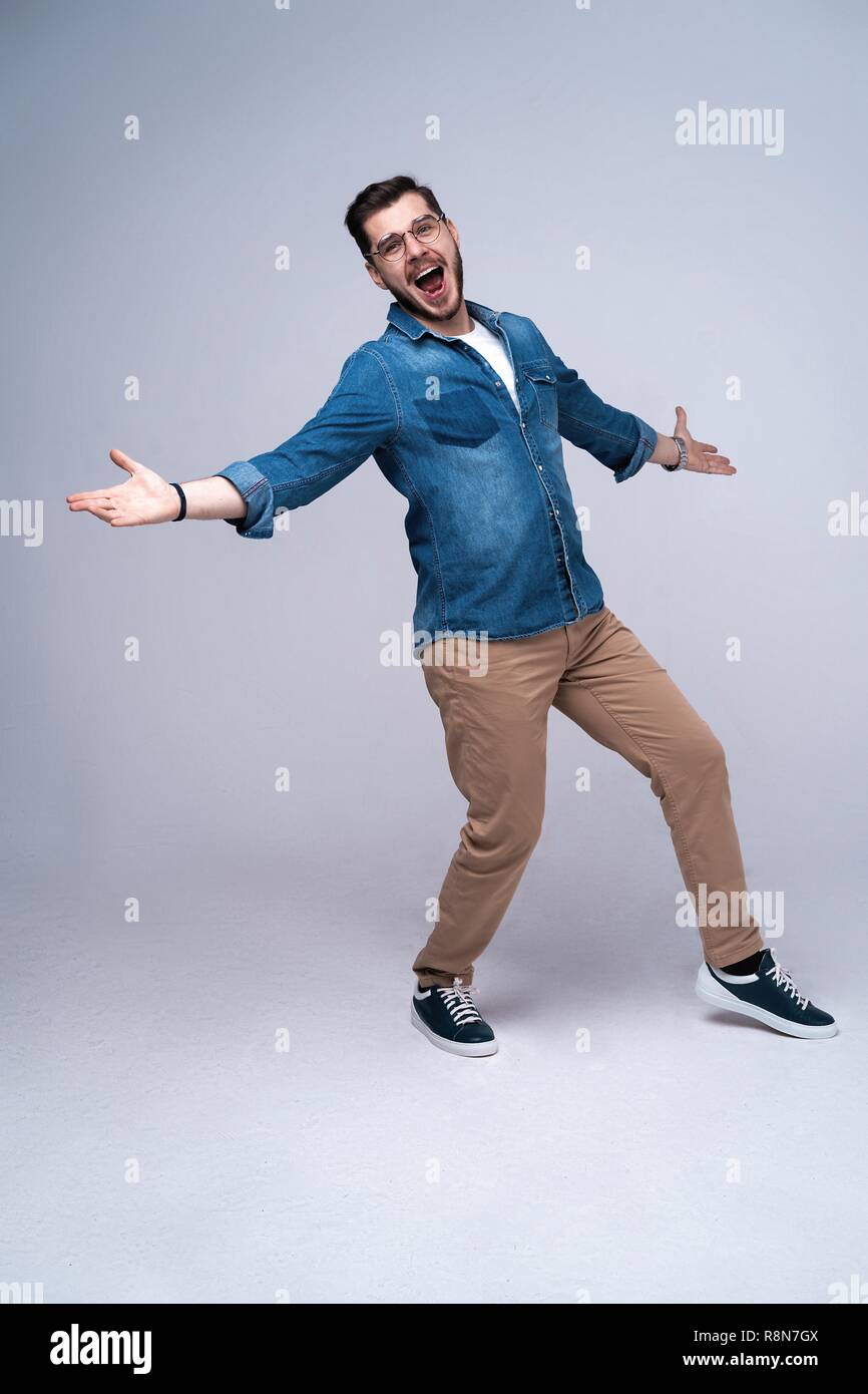 Back view shocked young man hi-res stock photography and images - Alamy
