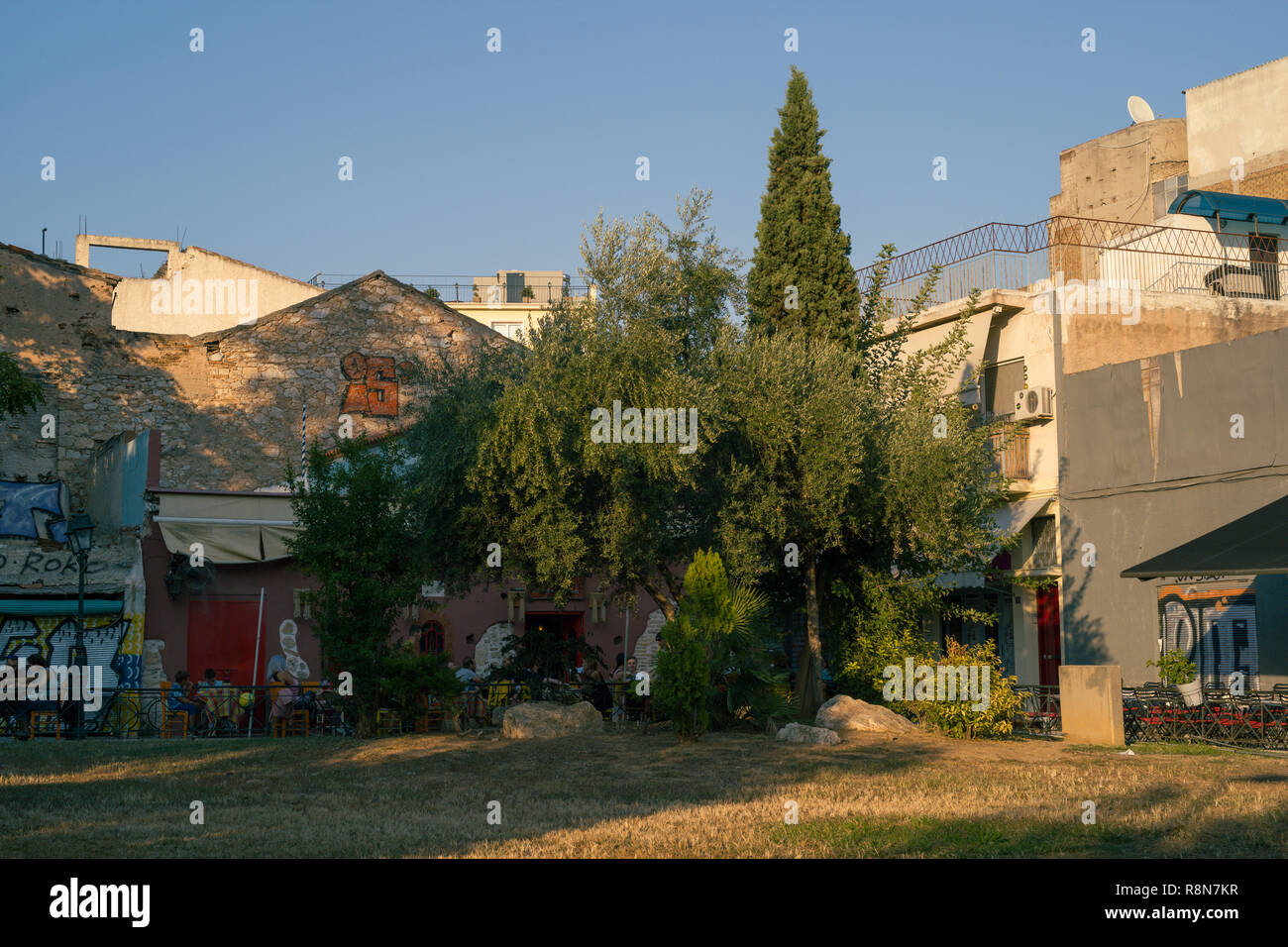 A traditional old neighbourhood in Thiseio, Athens Greece Stock Photo ...