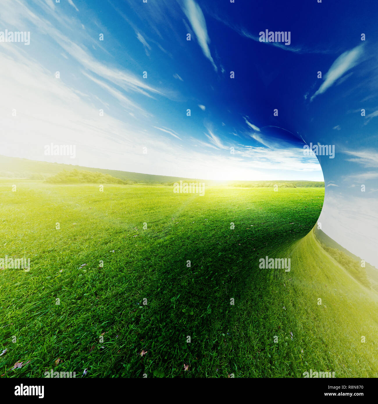 Abstract summer landscape background. Mixed media Stock Photo - Alamy