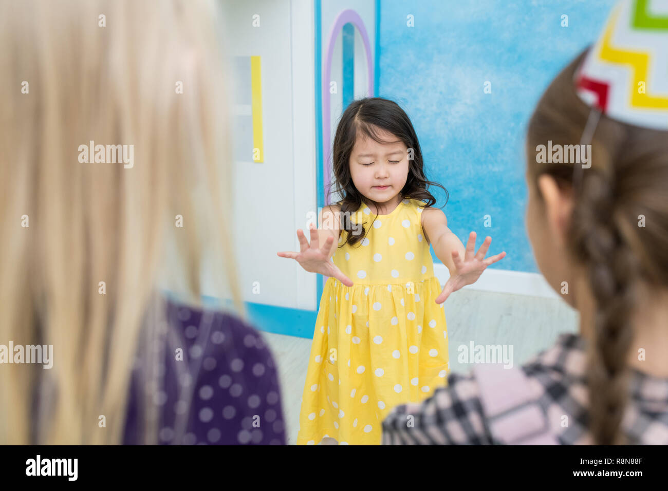 Blind mans buff game Stock Photo - Alamy