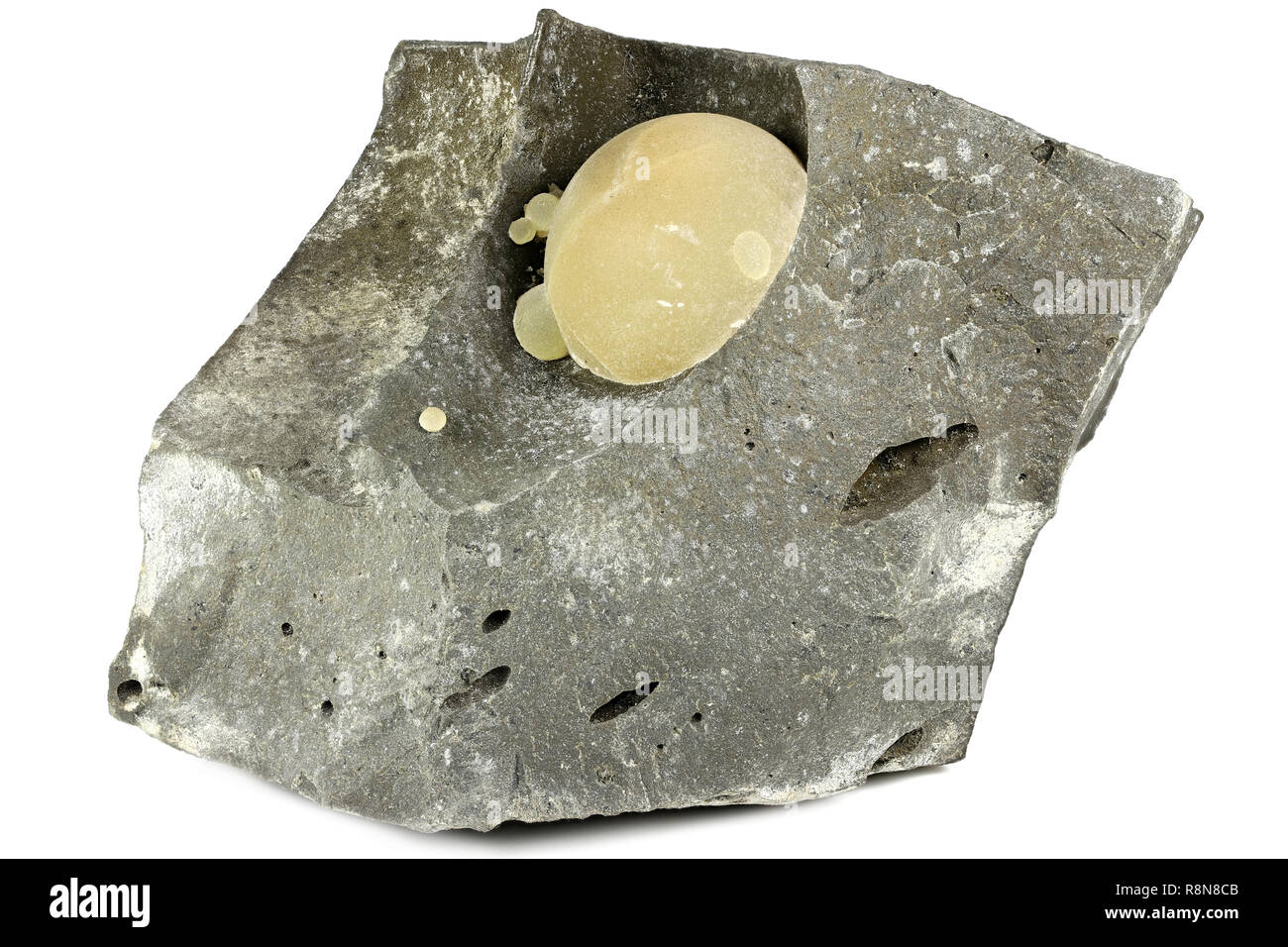 calcite from Montalto di Castro, Italy nestled in basalt matrix ...