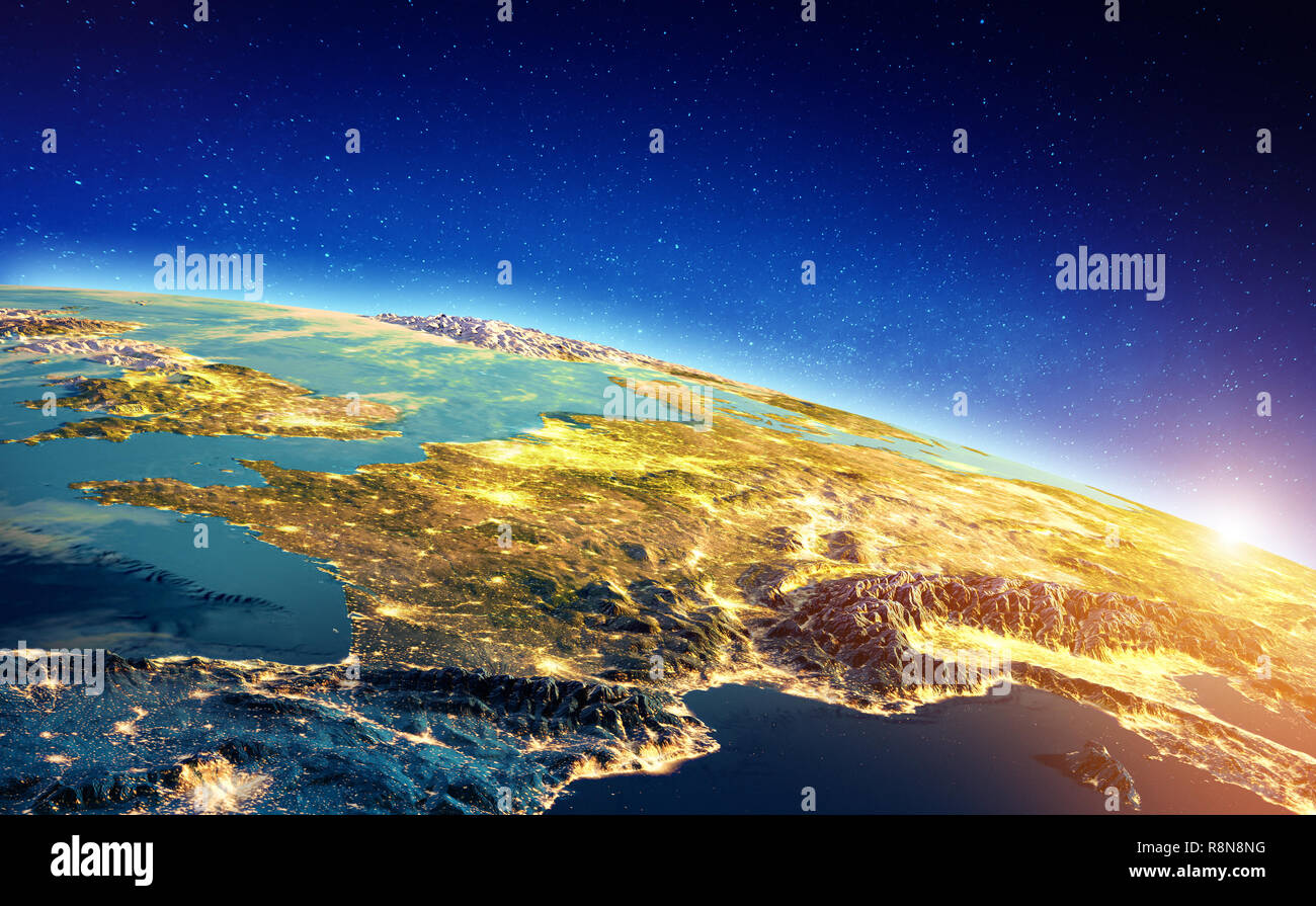 France space sunrise Stock Photo - Alamy