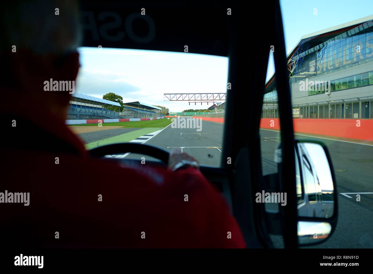Van Test-Drive in a Race Track Stock Photo - Alamy