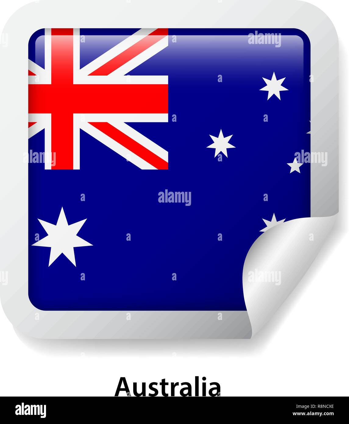 Flag of Australia. Round glossy sticker Stock Vector Image & Art - Alamy
