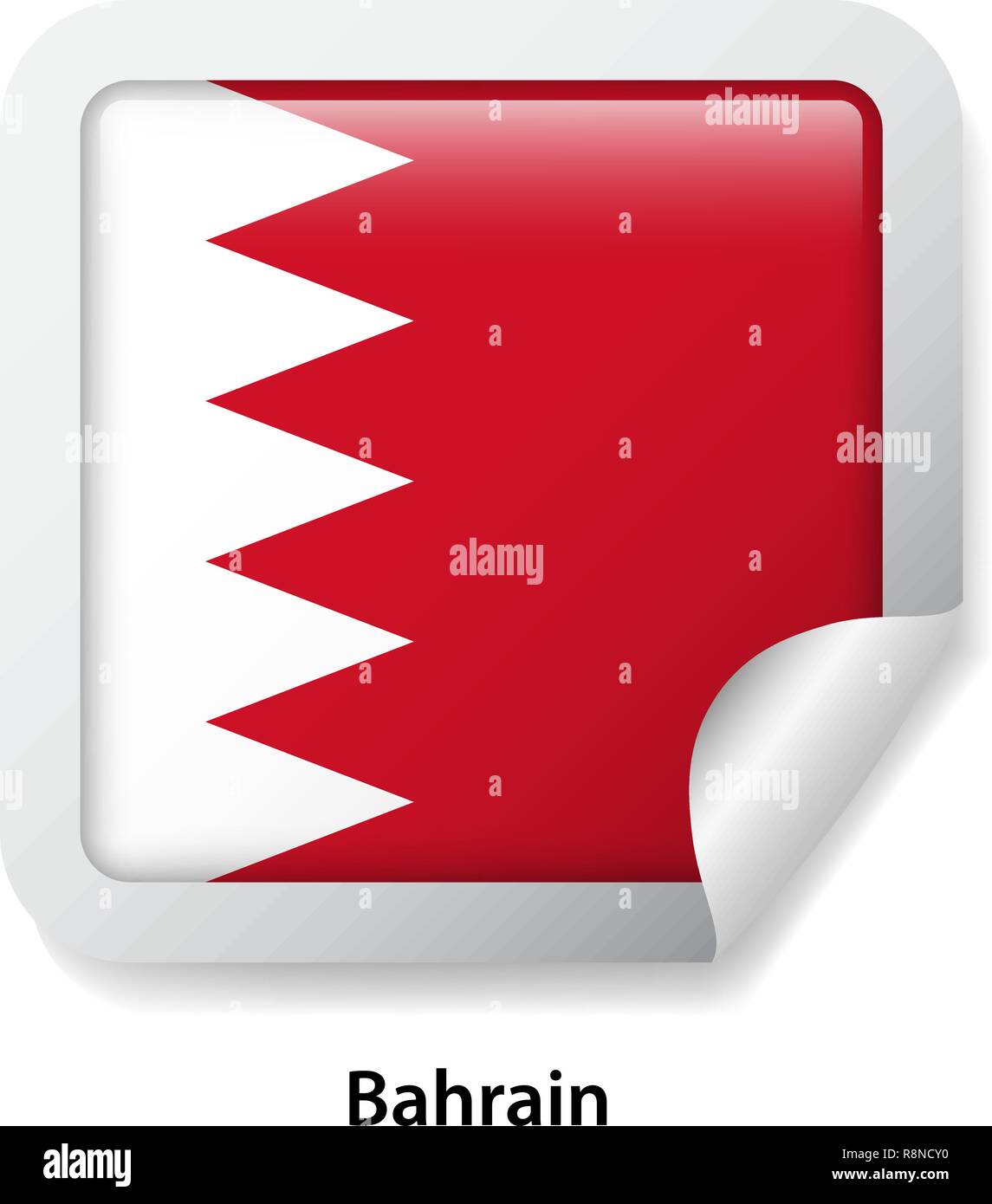 Flag of Bahrain. Round glossy sticker Stock Vector Image & Art - Alamy