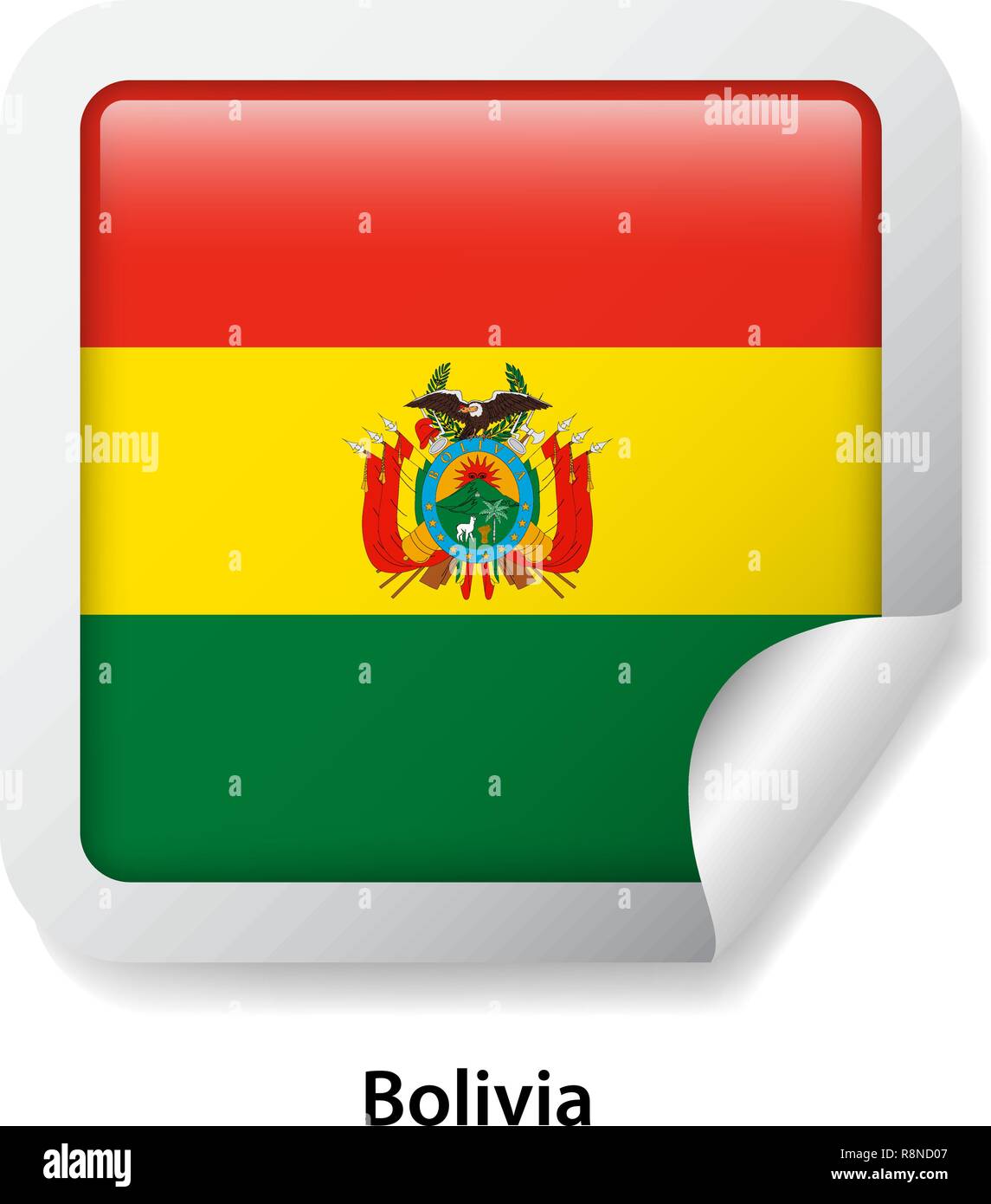 Flag of Bolivia. Round glossy sticker Stock Vector Image & Art - Alamy