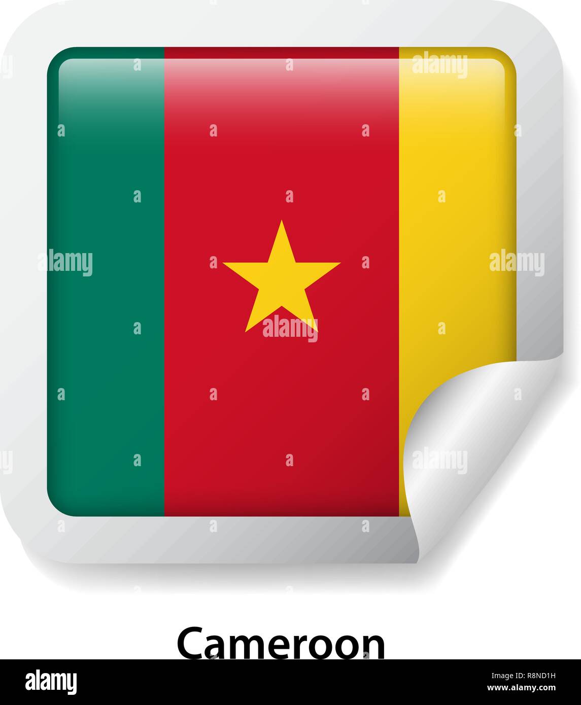 Flag of Cameroon. Round glossy sticker Stock Vector Image & Art - Alamy