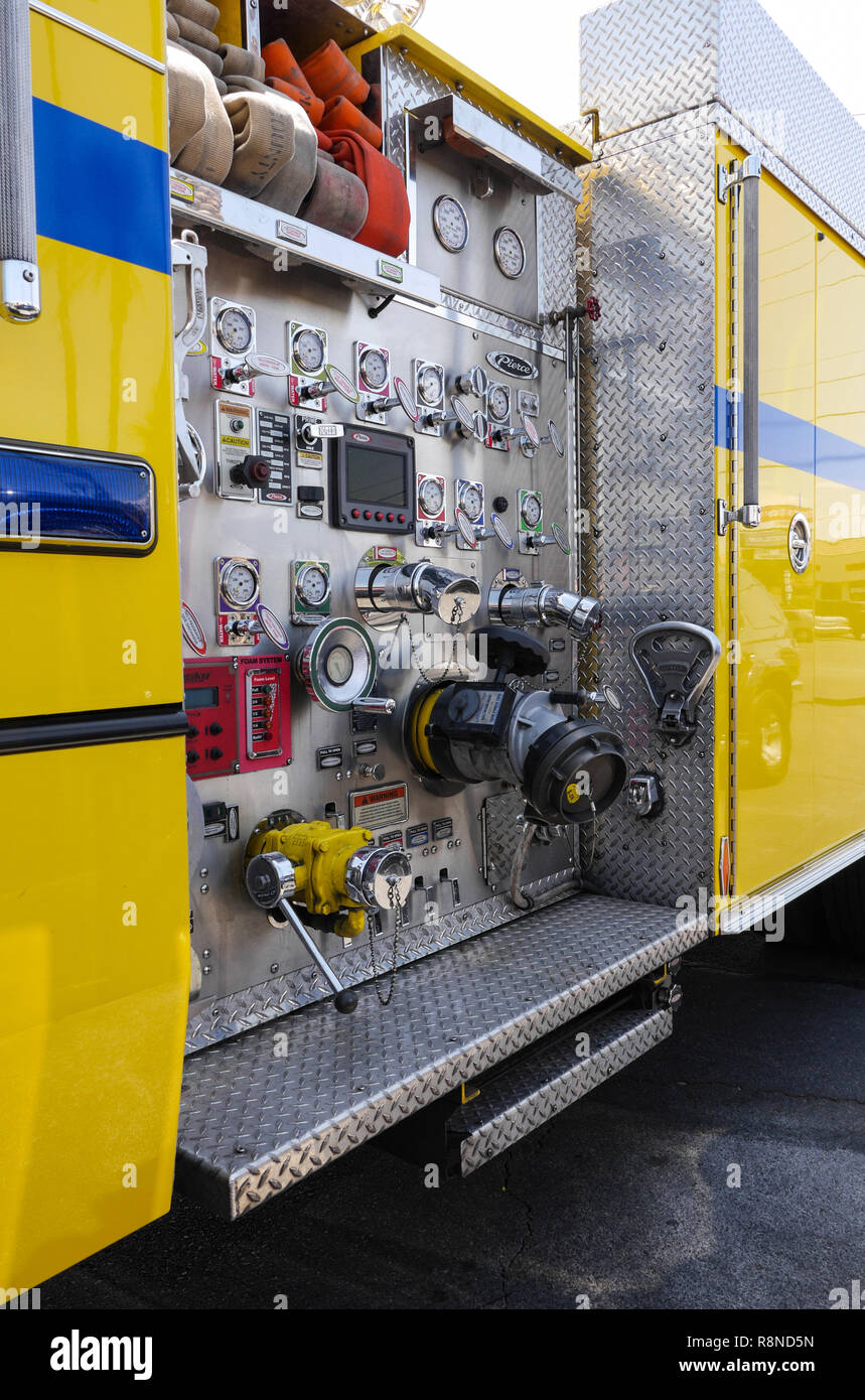 Close up of a Yellow Fire Truck from the Clark County Fire Department ...