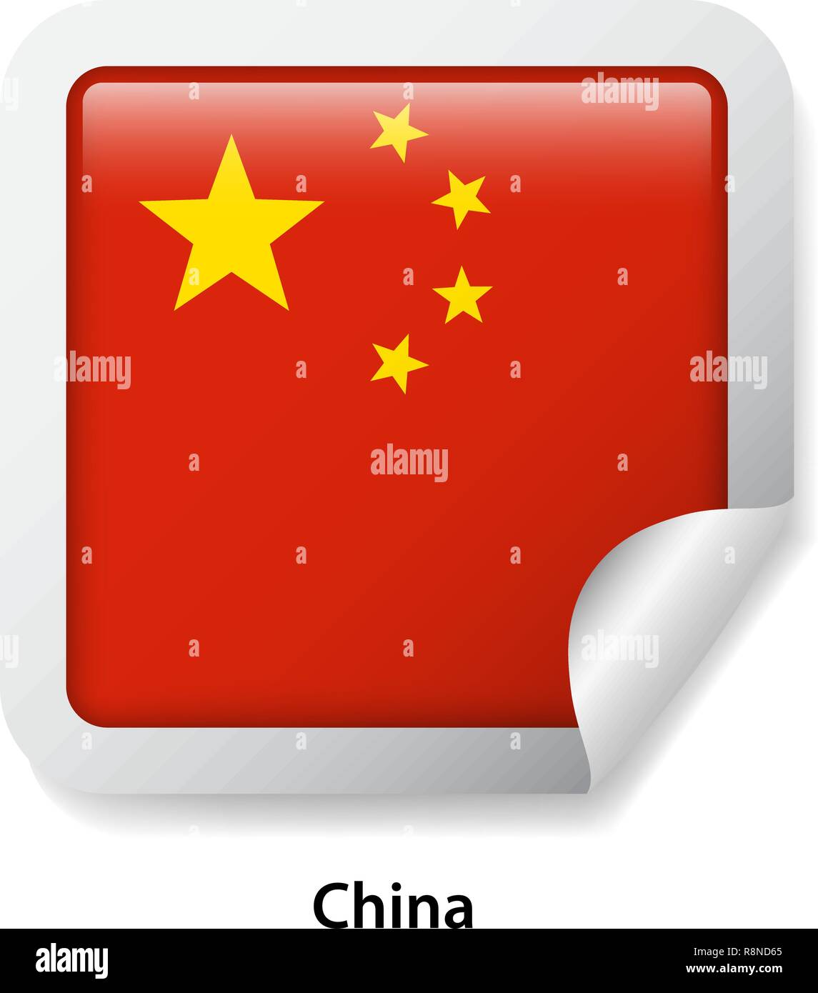 Flag of China. Round glossy sticker Stock Vector Image & Art - Alamy