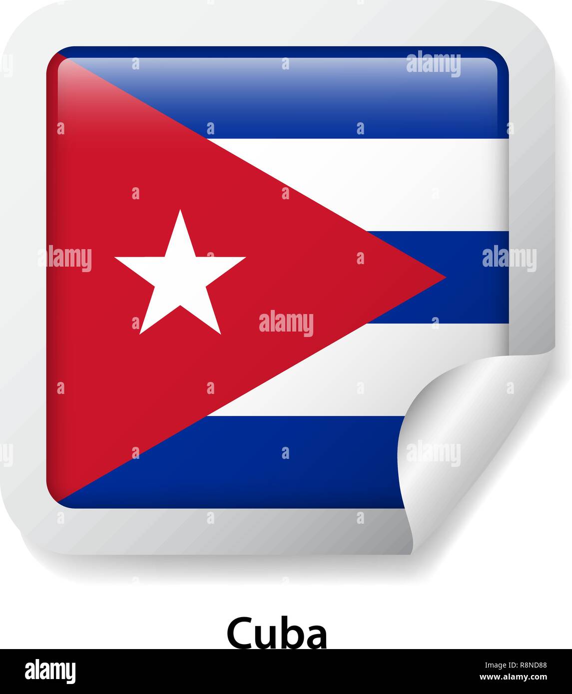 Flag of Cuba. Round glossy sticker Stock Vector Image & Art - Alamy