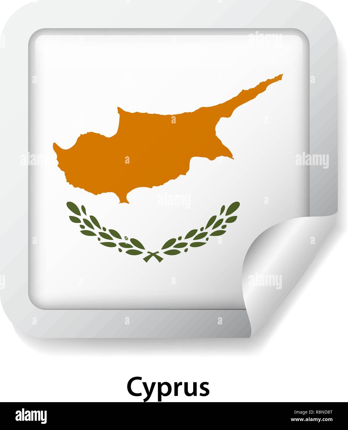 Flag of Cyprus. Round glossy sticker Stock Vector Image & Art - Alamy