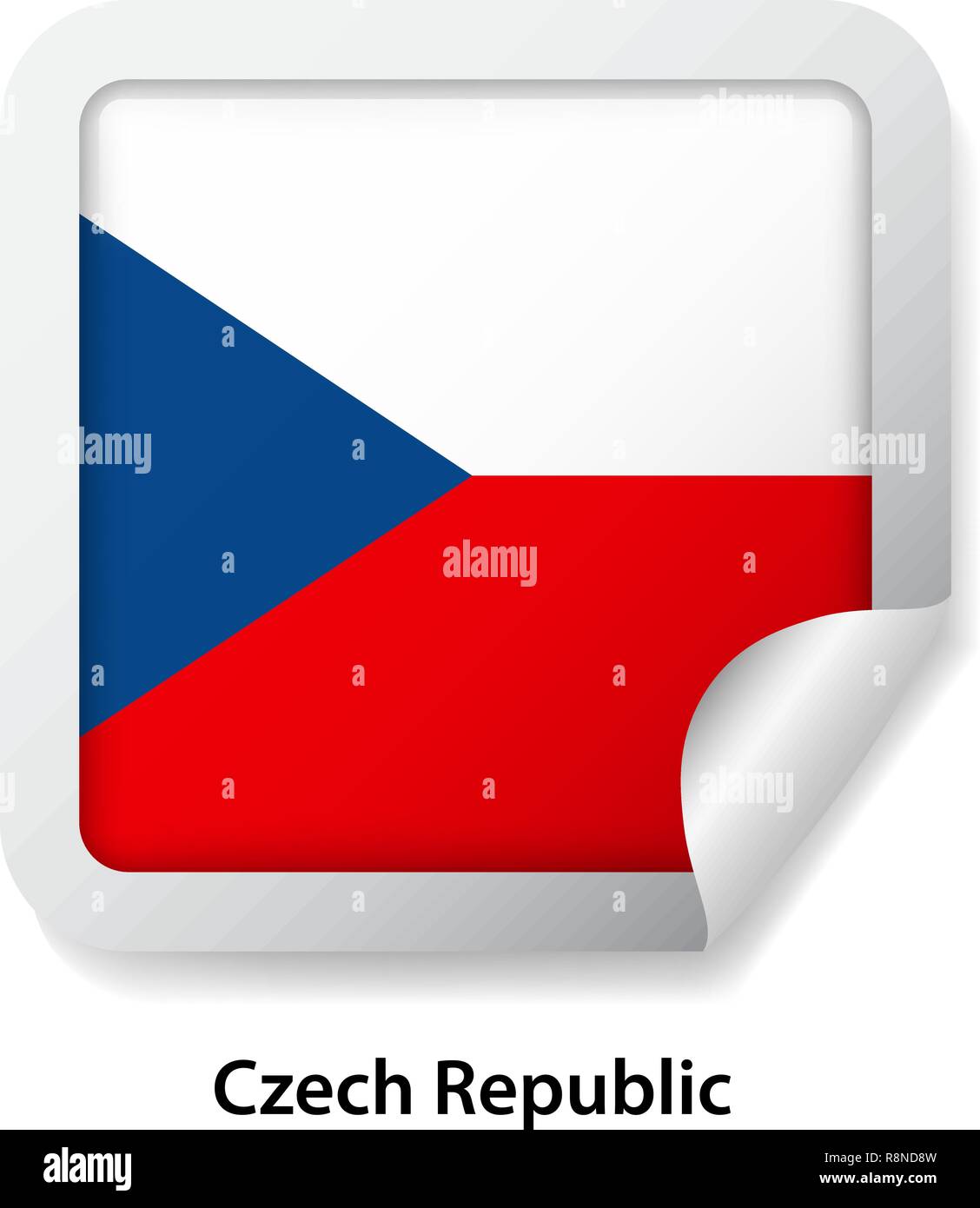 Flag of Czech Republic. Round glossy sticker Stock Vector Image & Art ...