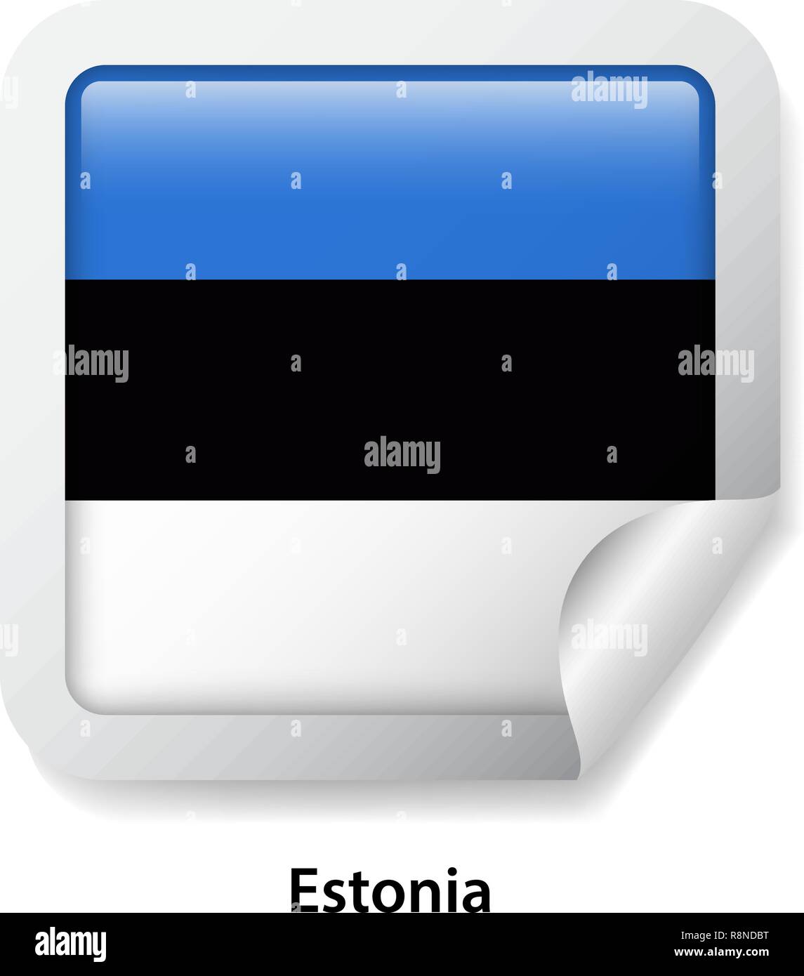 Flag of Estonia. Round glossy sticker Stock Vector Image & Art - Alamy
