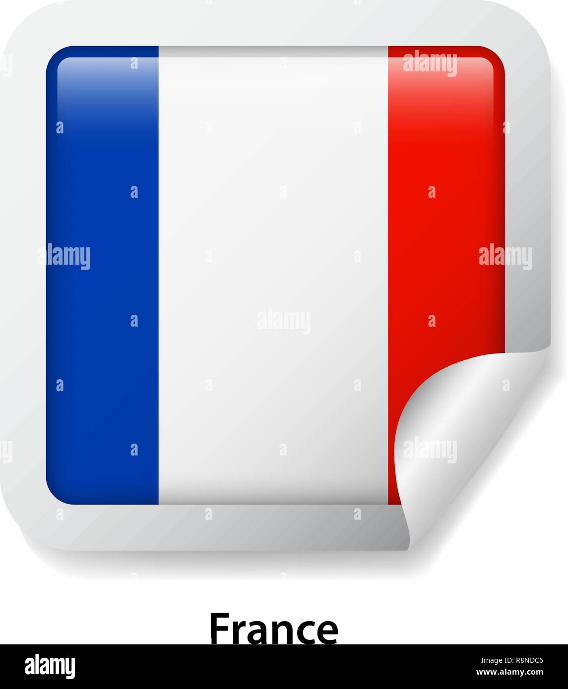 Flag of France. Round glossy sticker Stock Vector Image & Art - Alamy
