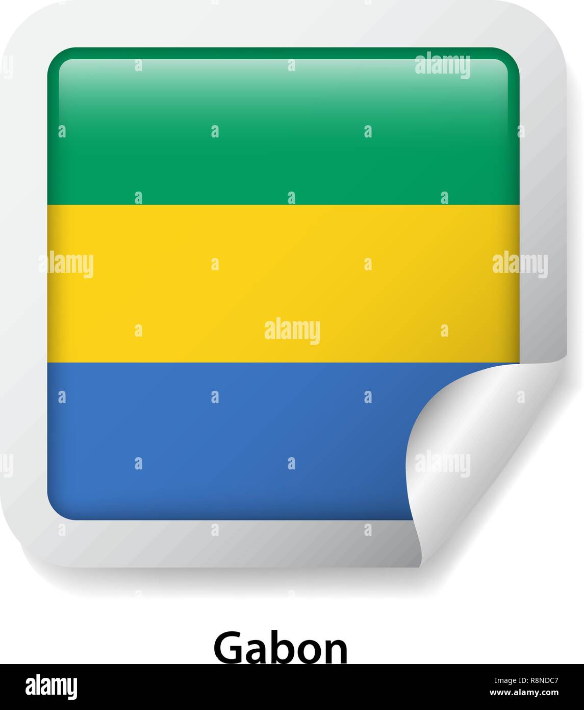 Flag of Gabon. Round glossy sticker Stock Vector Image & Art - Alamy