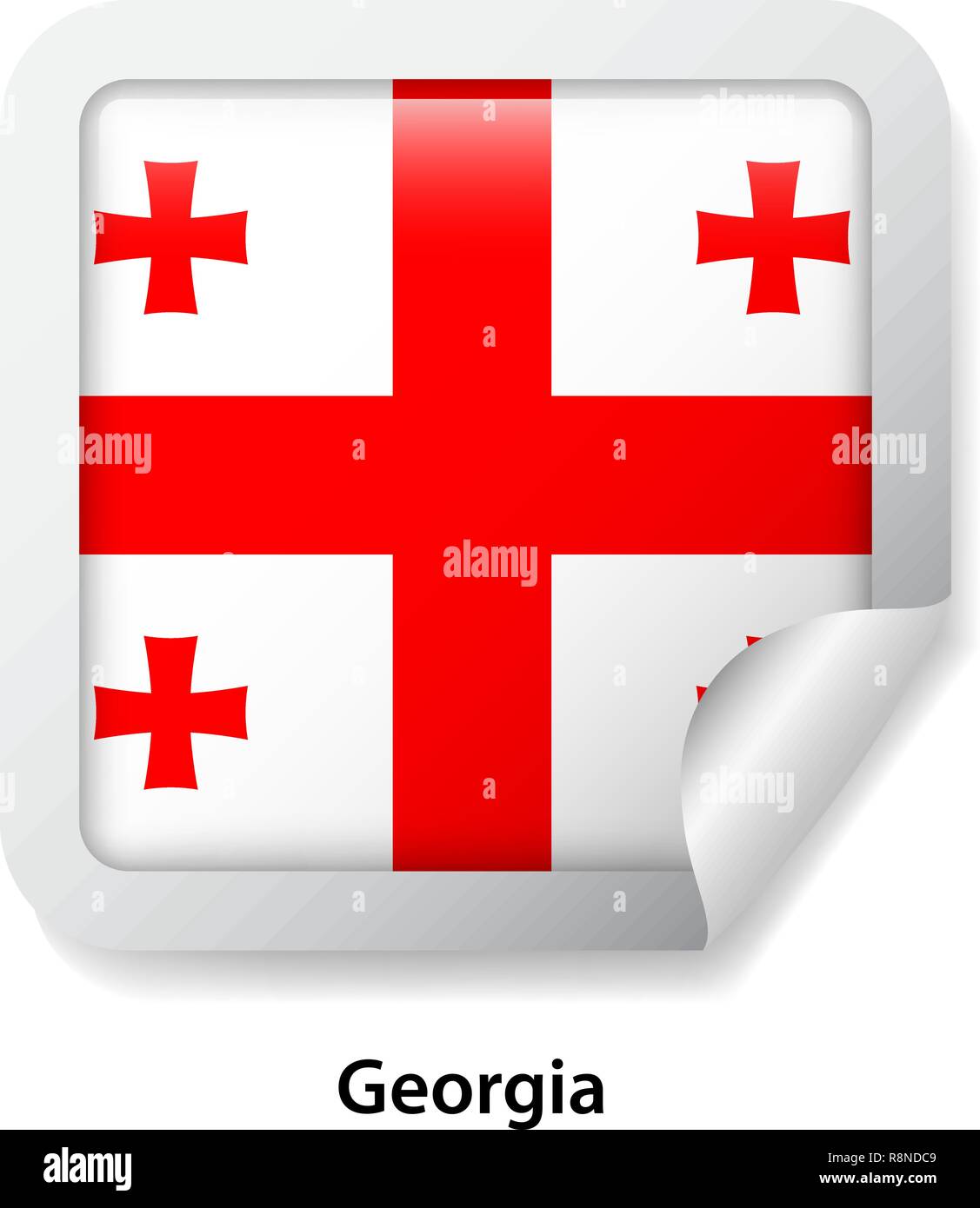 Flag of Georgia. Round glossy sticker Stock Vector Image & Art - Alamy