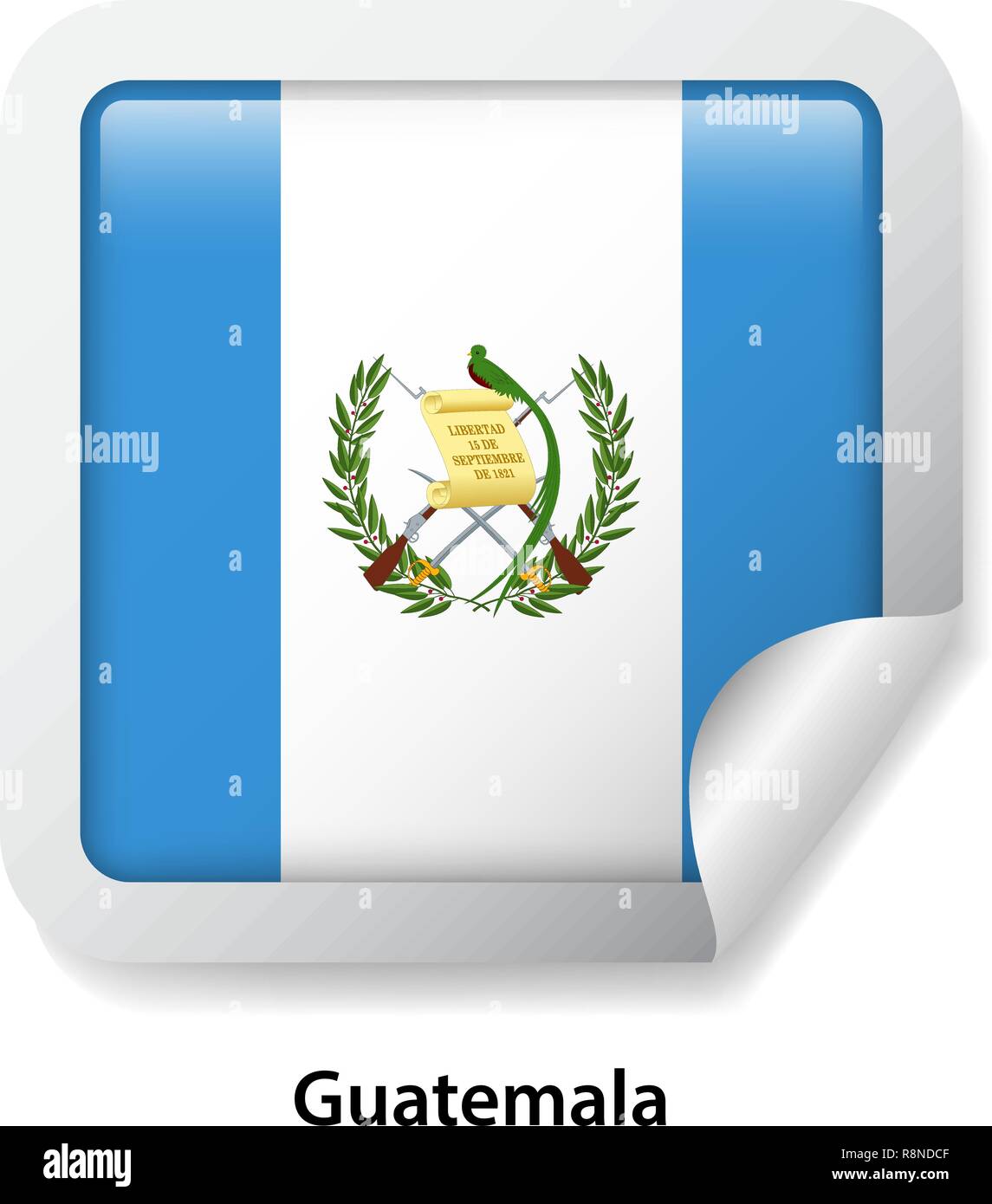 Flag of Guatemala. Round glossy sticker Stock Vector Image & Art - Alamy