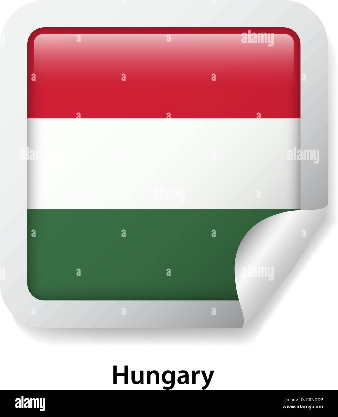Flag of Hungary. Round glossy sticker Stock Vector Image & Art - Alamy