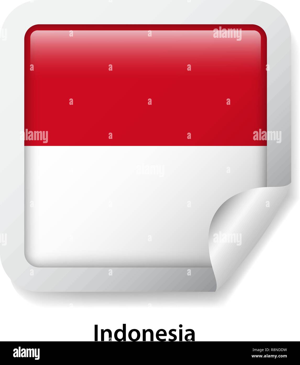 Flag of Indonesia. Round glossy sticker Stock Vector Image & Art - Alamy
