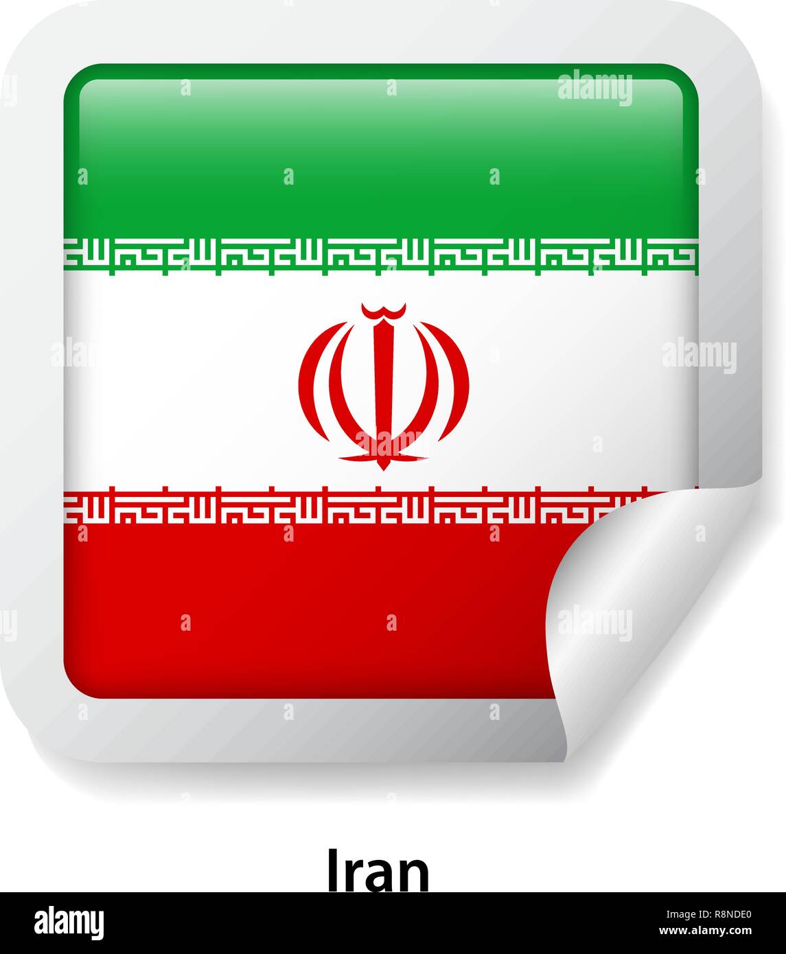 Flag of Iran. Round glossy sticker Stock Vector Image & Art - Alamy