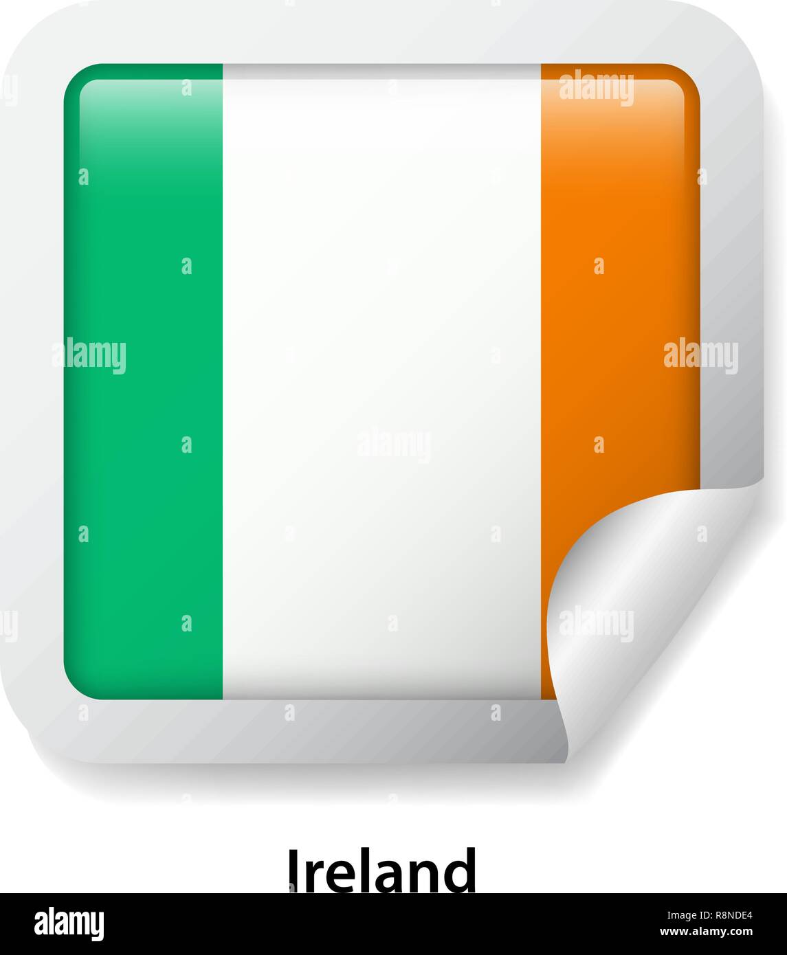 Flag of Ireland. Round glossy sticker Stock Vector Image & Art - Alamy