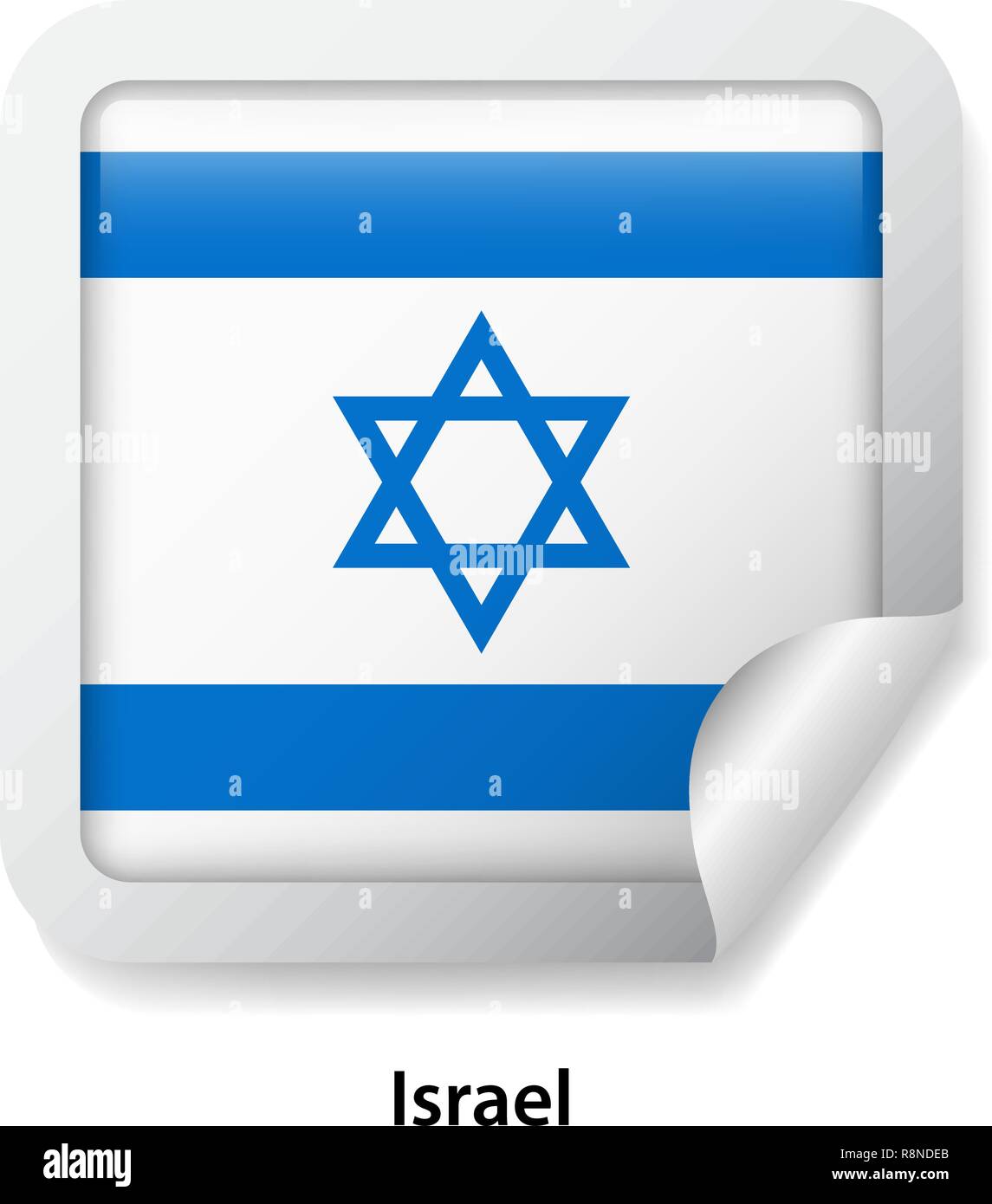 Flag of Israel. Round glossy sticker Stock Vector Image & Art - Alamy